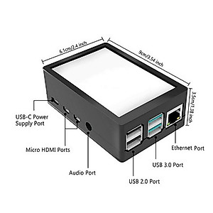 Treedix 3.5 inch TFT Touch Screen Module 320x480 Resolution LCD Display Compatible with Raspberry Pi 4B/3B/3B+ with Touch Pen ABS Case and Cooling Fan Compatible with Raspberry Pi 4B
