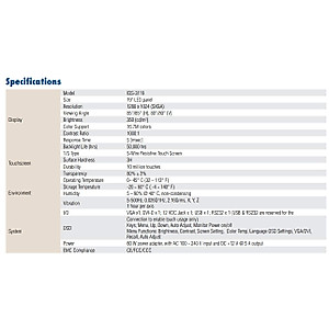 (DMC Taiwan) 19 inches SXGA 350 cd/m2 LED Open Frame Touch Monitor