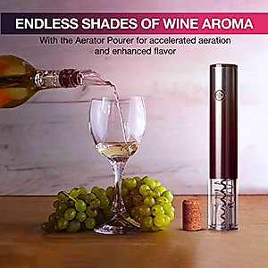 Mueller Electric Wine Opener Set - Rechargeable Batteries and USB Charging Cable - Electric Corkscrew Opener with Foil Cutter, Wine Pourer, Vacuum Stopper (Batteries Included), Valentines Day Gifts