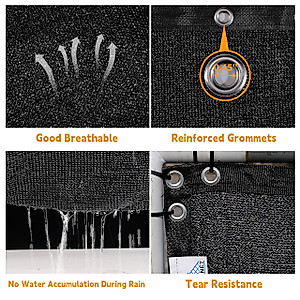 MVPNET 6' x 10' 90% Fence Privacy Screen Black Fence Covering Heavy Duty Privacy with Grommets 90% Mesh Tarp Sun Screens for Patio,Garden, Backyard,Outdoor.