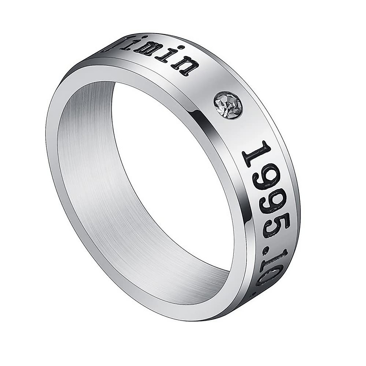 University Trendz Unisex BTS Fan Combo - Jimin Bangtan Kpop Bar Pendant Necklace, Name Signature Silicon Bracelet & DOB Engraved Stainless Steel Ring (Pack of 3)