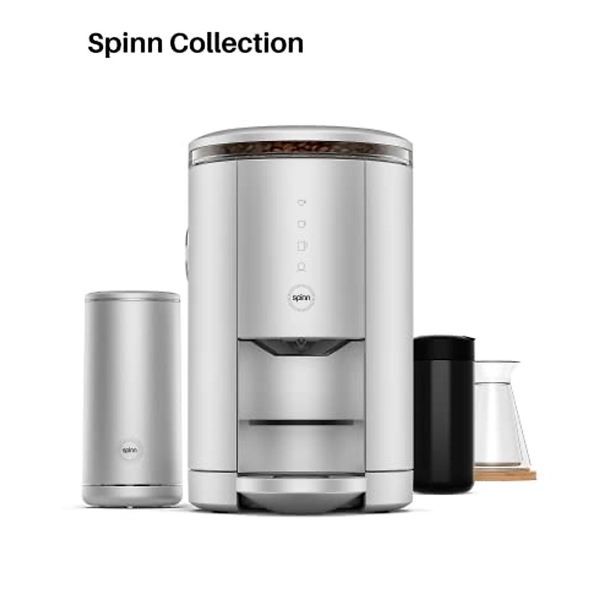 Spinn Milk Frother, Automatic Coffee Foam Maker for Latte, Cappuccino or Cold Brew, An At Home Barista Style Accessory Compatible with Spinn Coffee Machine (Silver)