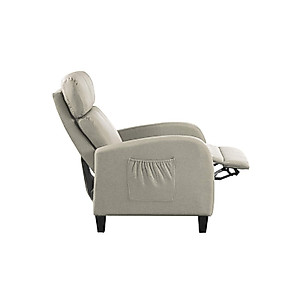 Casa Andrea Milano Living Room Slim Manual Recliner Chair (Beige)