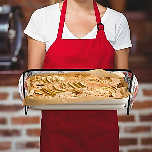 DOMIKING Quilted Double Oven Mitts - Street View of London Big Ben Connected Oven Mitts Cooking Gloves Great for Grilling Cooking