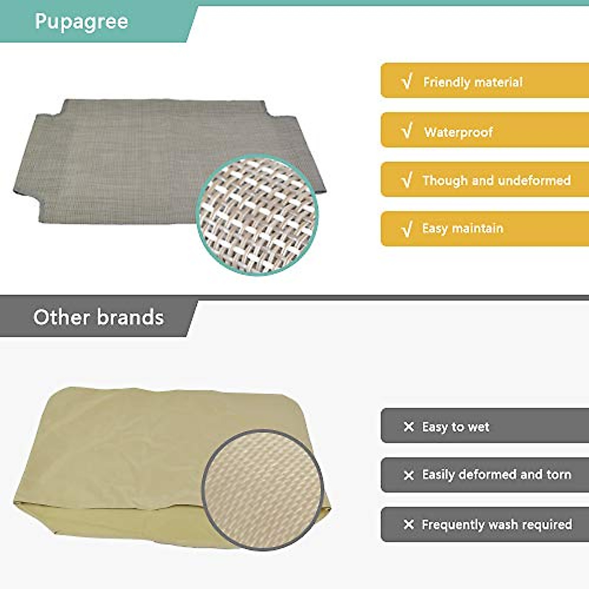 Pupagree Cat Hammock for Window, Cat Window Perch with Sturdy & Space-Saving Design 丨Waterproof Cat Perch for Your Feline's Comfort and Enjoyment (Beige)