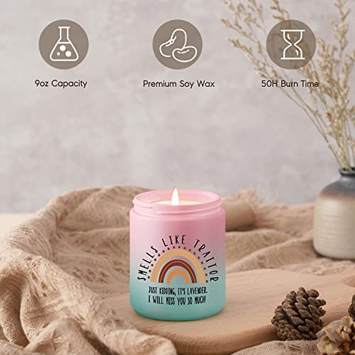 GSPY Scented Candles - Coworker Leaving Gifts, New Job Gifts, Farewell Gifts, Going Away Gift for Coworker, Friends - Funny Moving Away, Goodbye, Retirement, Miss You, Promotion Gifts for Women, Men