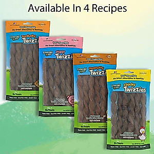 Emerald Pet Twizzies Rawhide Free 100% Digestible Natural Dog Lasting Chew Treats, Made in USA, Size 9 Chicky Chicken Multipack