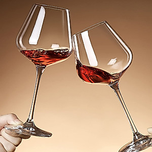 Yaschmo Crystal Red Wine Glasses Set of 4, 24.8oz Large Wine Glasses with Long Stem, Hand Blown Lead-Free Glass, Ideal Gift Packaging for Wedding,Anniversary, Birthday,Christmas