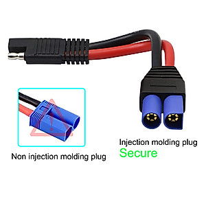 GINTOOYUN EC5 to SAE Cable,EC5 F/M Plug to SAE Connector Power Automotive Cable Wire 10AWG for Car Motor Solar Panel Batteries (EC5 Female+EC5 Male)