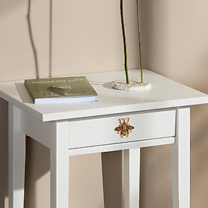 HEVSTIL 2-Pack Bee Shape Cabinet Knob,Nature Theme Single Hole Pulls for Cabinet Dresser Knobs Furniture Door,Antique Gold