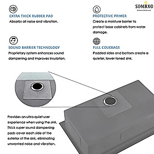 SOMRXO 33 Inch Drop In Kitchen Sink Black Stainless Steel Workstation 33x22 Kitchen Sink Drop In Workstation Sink Topmount 16 Gauge Gunmetal Black Stainless Steel Sink 10"Deep Single Bowl Kitchen Sink