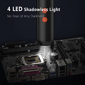 Electric Screwdriver Cordless, Power Screwdriver Set, Includes 5V Cordless Screwdriver Rechargeable with LED Lights, 20pcs Household Bits, USB-C Charging Cable, Magnetizer, Extension Rod, Manual