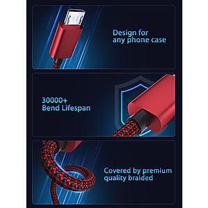 Micro USB Cable,6FT Fast Android Charging Cord for Kindle eReaders,X-Box One/PS4 Controller,Alcatel Phone,Braided Charger Cord for Fire Tablet,Samsung Galaxy S7 Edge S2 J7 J5 J3,LG K40,Moto E4 E5 E6