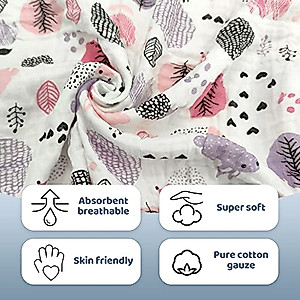 Miracle Baby Muslin Swaddle Blankets Large Cotton Receiving Blanket Nursing Cover 55''x 39''(2 Layers,Rabbit)