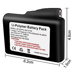 QILOVE Rechargeable Battery Pack for Heated Socks Electric Gloves (7.4V 2200mah Li-Polymer Battery Pack)