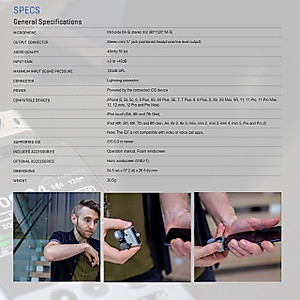 Zoom iQ7 Mid-Side Stereo Microphone for iPhone/iPad + Folding Smartphone Tripod Adapter + 12" Large Rubberized Spider Tripod + Photo4Less Cleaning Cloth – Top Value Bundle