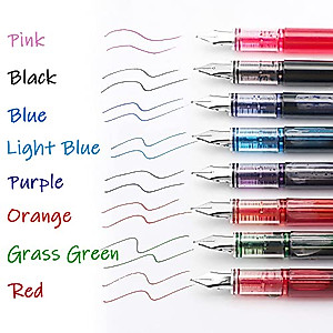 12 Pieces Disposable Fountain Pens, Quick-Drying Ink Pen, Smooth-Writing Multicolor Art Supplies for Sketching, Journaling, Calligraphy and Doodling (Mixed Colors)