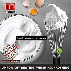 Stainless Steel Wire Whisk Set - 3 Packs Balloon Whisk, Thick Wire Wisk ＆ Strong Handles, Egg Frother for Cooking, Blending, Whisking, Beating and Stirring (8.5"+10"+11")