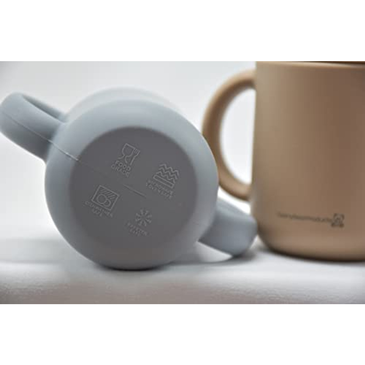 TeenyBearProducts Silicone Sippy Cup, 4oz, Training Cup With Non Slip Handles, 100% Food Grade Silicone (Slate, 1)