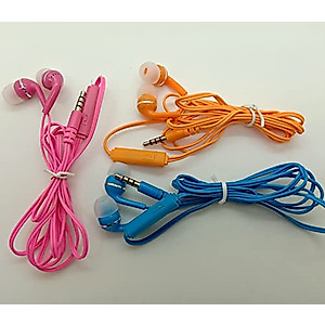 KKstorm Kids Headphones Kids: Headphones for Kids for School Kids Wired School Headphones Lightweight Microphone Earphones with Microphone Earphones Microphone Earbuds with Microphone Kids 3PACK