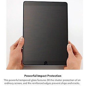 ZAGG InvisibleShield Glass+ Screen Protector for iPad Pro 10.5 and iPad Air 3 (3rd Generation, 2019) - Tempered Glass, HD Clarity, Smudge Resistant, Impact and Scratch Protection - Crystal Clear