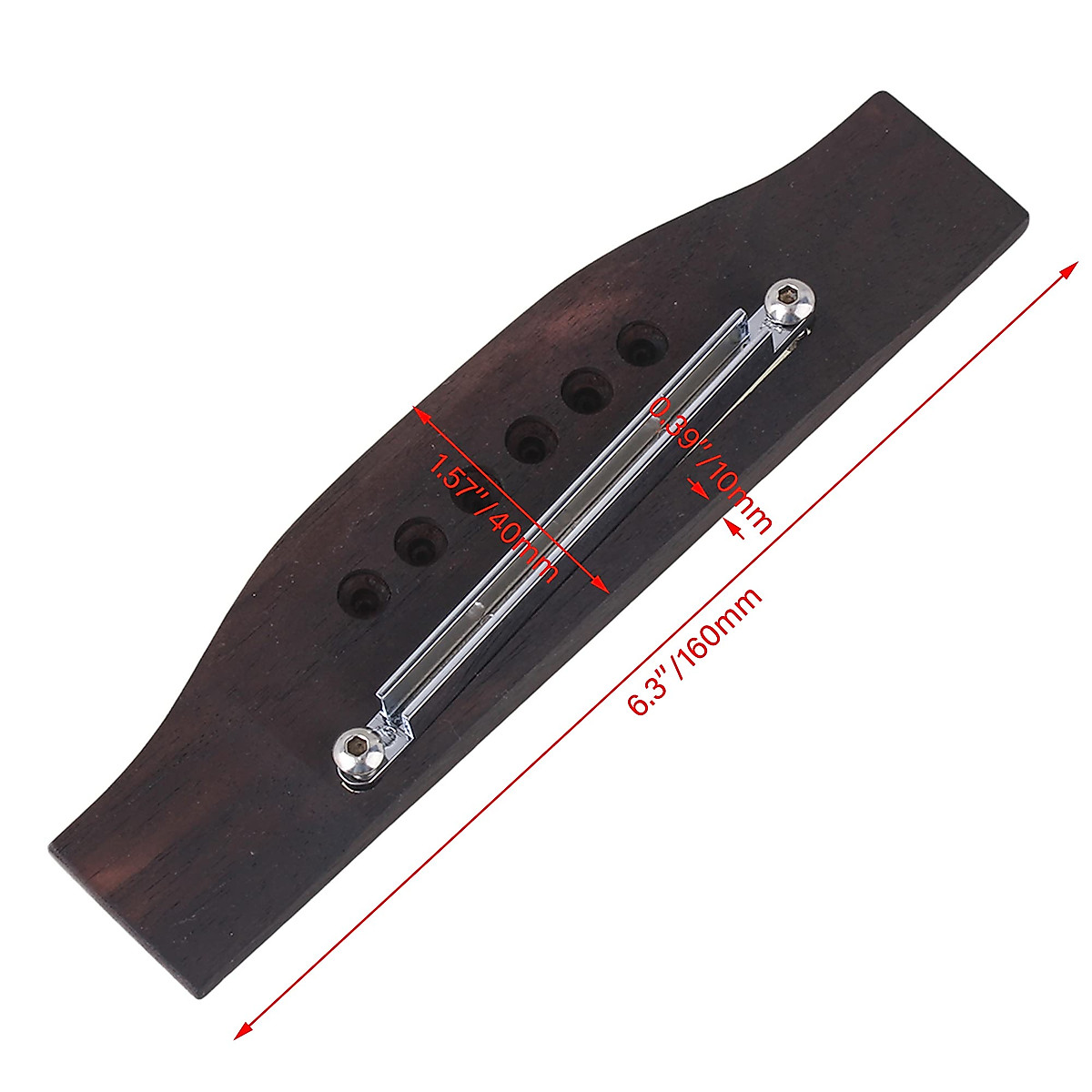 Yibuy 6 String Acoustic Guitar Rosewood Bridge & Saddle Nut & Adjustable Shaft Set