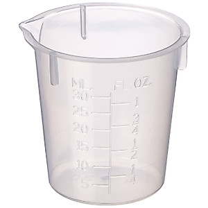 Maryland Plastics, Inc. Graduated 30 mL, Polypropylene Plastic Disposable Beaker, Measuring Cup Part Number L-1210 (Pack of 100)