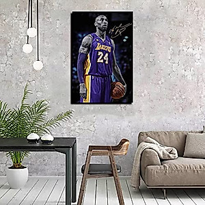 Kobe Bryant Basketball Sports Legend Star Signed Art Poster Canvas Wall Art Unframe 12x18inch For Basketball Fans Room Club Decoration