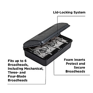 Allen Company Titan™ Broadhead Box & Caddy, Holds 6 Broadheads, Broadheads with Closed Width Up To 1-3/8 inches, Carbon Fiber