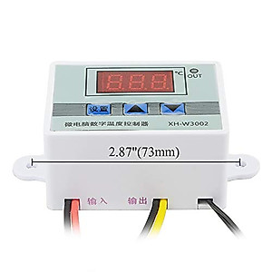 XINGYHENG XH-W3002 DC 110V-220V 1500W 10A Microcomputer Digital Temperature Controller Digital Display Thermostat Control Switch and NTC 10K Thermistor Sensors Temperature Probe (110-220V 1500W)