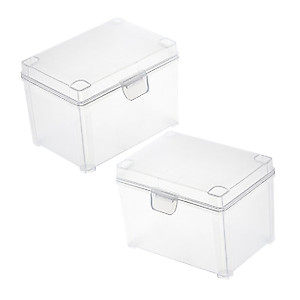 Operitacx 2pcs Cards Mini Boxes Tarot Card Case Small Storage Boxes for Organizing Card Holders Bead Container Card Cases Parts Storage Flash Card Photo Office Plastic