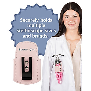 Stethoscope Holder with Cute Pink & Hygienic Design | Stethoscope Holder Hip Clip in Gift Box | Stethoscope Accessories | Stethoscope Clip w Durable Adhesive | Stethoscope Holster | Nurse Accessories