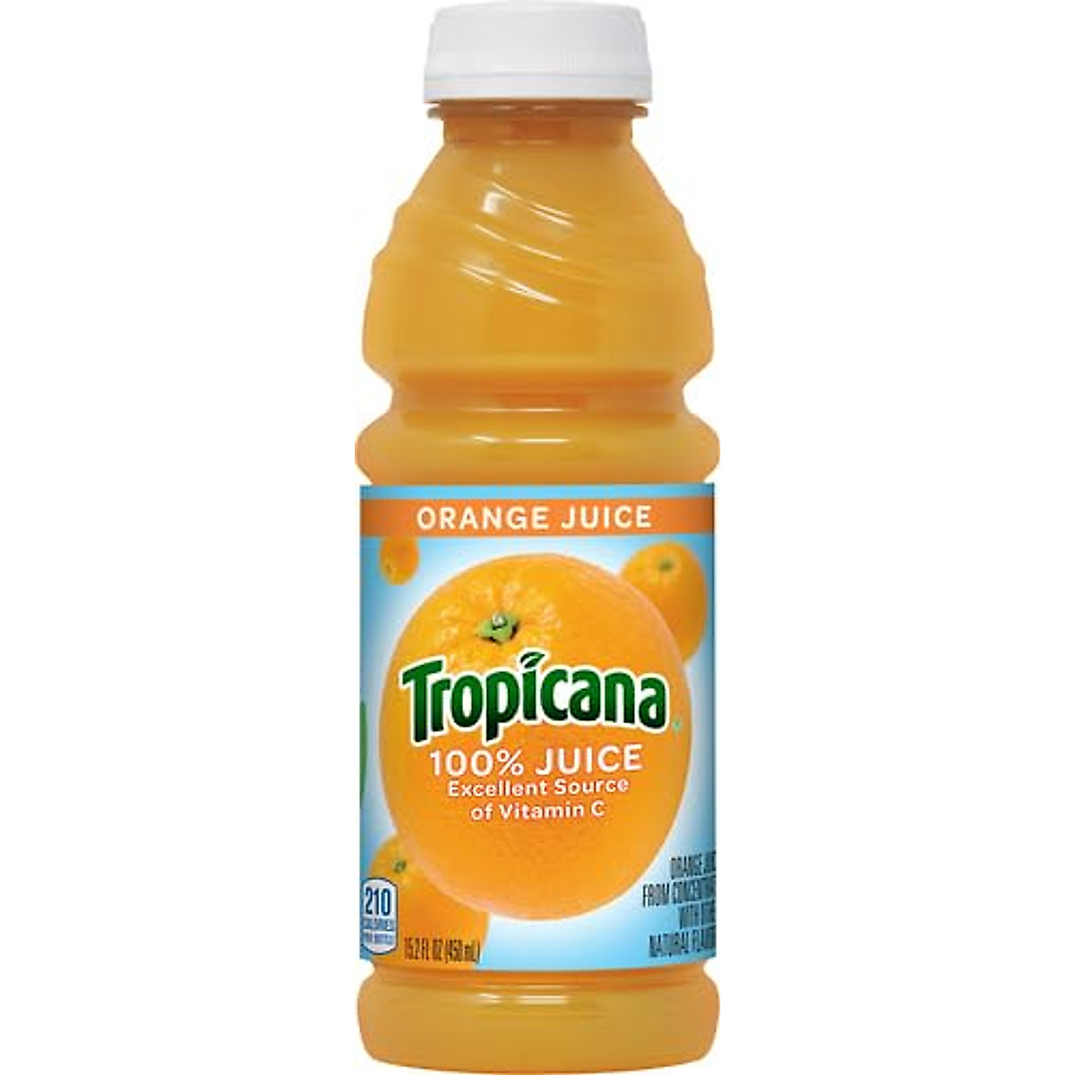 Tropicana 100% Orange Juice, 15.2 fl oz (Pack of 12) - Real Fruit Juices, Vitamin C Rich, No Added Sugars, No Artificial Flavors