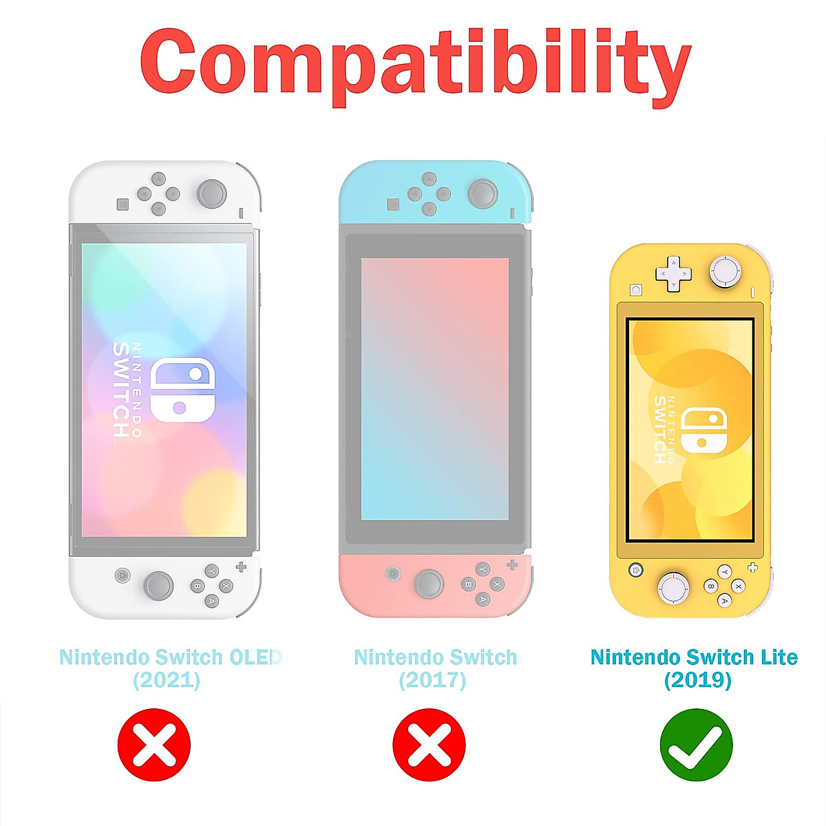 Xcitifun Designed for Nintendo Switch Lite Case Switch Lite TPU Cases for Girls Boys Kids Cute Kawaii Protective Shell Compatible with Nintendo Switch Lite Controller Carrying Cover - Poke Yellow