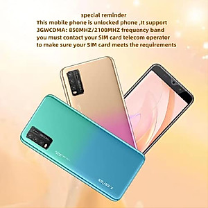 Unlocked Cell Phone，Y77 aderroo Android Smartphone, 5.72-inch IPS Full-Screen，Front and Rear Cameras，1GB RAM 8GB ROM，Only Supports Dual SIM Card Frequency Band of 3GWCDMA：850/2100MHZ（red）