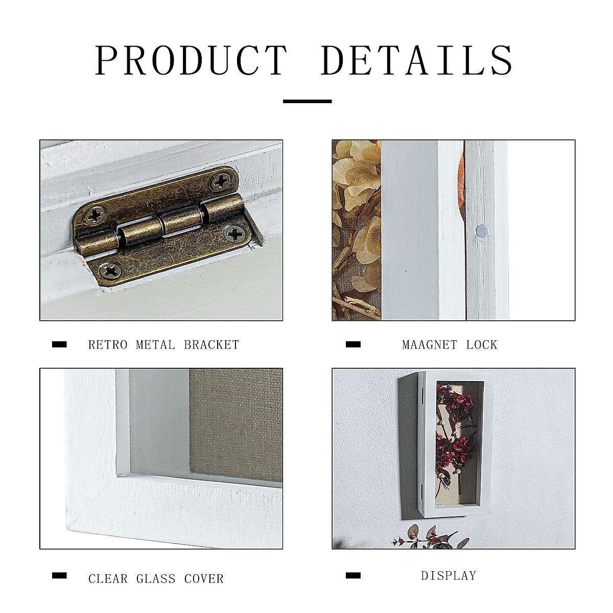 Freezing point Shadow Box Frame 5x12.5 Shadow Boxes Display Case with Linen Back Memorabilia Awards Medals Bouquet Photos Picture Badge Wedding Memory Box for Keepsakes White Small Pin Board White