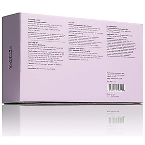 ClarityRx Age Reversal Anti-Aging Skin Care Set, Kit Includes Natural Plant-Based Face Wash, Glycolic Acid Facial Scrub, Peptide Serum, Squalane Moisturizing Oil, SPF 30 Sunscreen