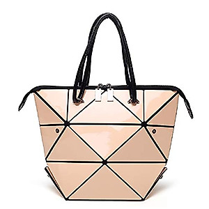 Geometric Luminous Purses and Handbags Holographic Reflective Crossbody Bag Irredescent Flash Rainbow Tote B