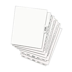 AVERY Individual Legal Exhibit Dividers, AVERY Style, 11, Side Tab, 8.5 x 11 inches, Pack of 25 (11921),White