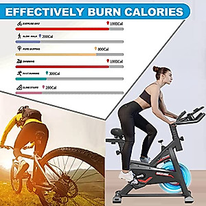GOFLYSHINE Exercise Bikes Stationary,Exercise Bike for Home Indoor Cycling Bike for Home Cardio Gym,Workout Bike with Ipad Mount & LCD Monitor,Silent Belt Drive