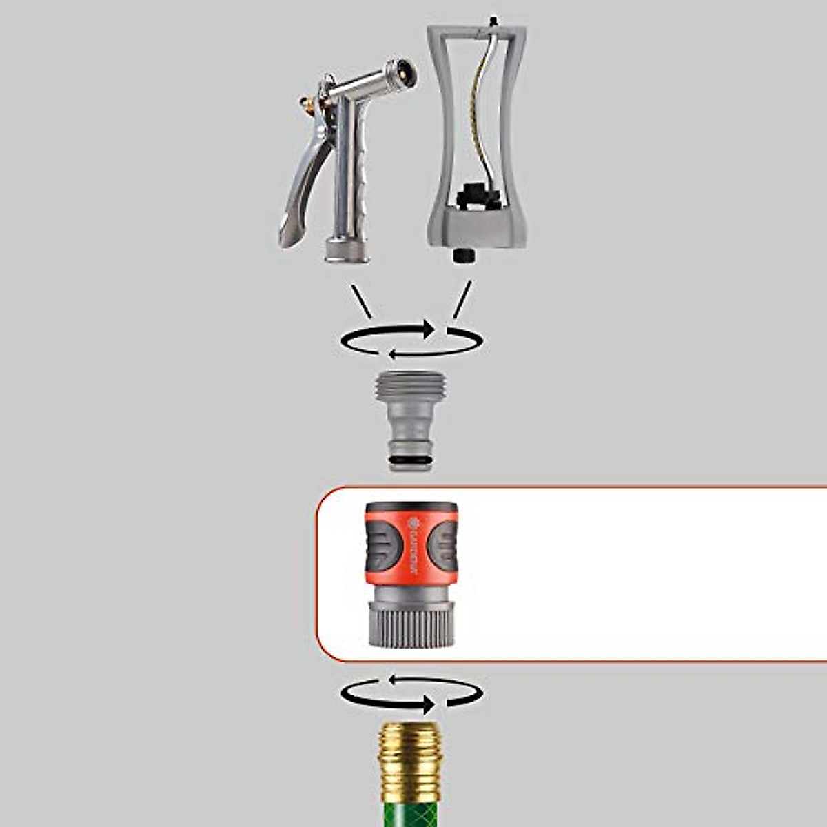 Gardena 36918 Classic Male Garden Hose Connector with Water Stop