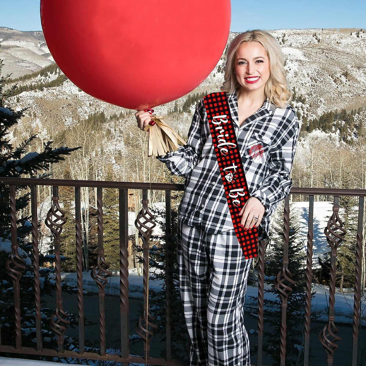 Cheereveal Flannel Fling Bride to Be Sash Bachelorette Party Decorations, Buffalo Check Plaid Flannel & Fizz Party Supplies, Lets Get Toasted Bachelorette Decor