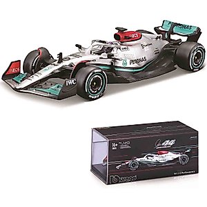 JODIYAAH 1:43 2022 F1 Mercedes-AMG Team W13 #44 Lewis Hamilton #63 Georage Russell Alloy Luxury Vehicle Diecast Cars Model Toy (2022 W13 No.44 Hardcover)