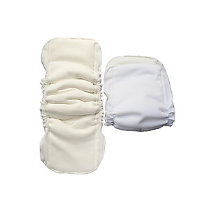Vlokup Baby Waterproof Cloth Diaper Inserts 5 Layer with Gussets, 12 Pack, for Newborn Toddler Kids, Nature Bamboo Cotton Nappy Liner for Pocket Diaper, Reusable Washable Absorbent with Wet Bag