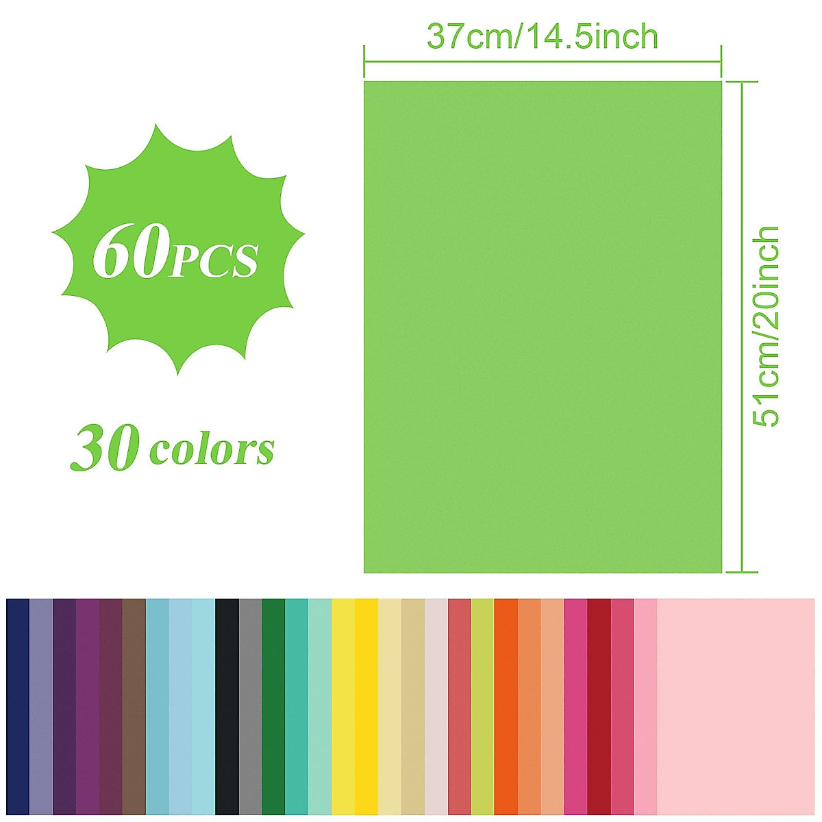 Morcheiong 60 Sheets Tissue Paper in 30 Colors Rainbow Tissue Paper Bulk Gift Wrapping for DIY Art Craft Floral Birthday Party Festival(20 x 14.5 inches /50 x 37cm)