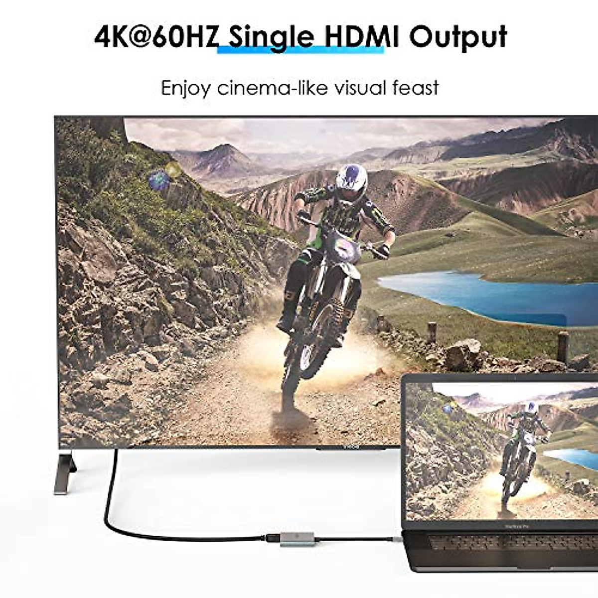 WAVLINK USB C to Dual HDMI Adapter 4K@60Hz, Thunderbolt 3/4 Compatible, Type C to HDMI Multi Monitor Converter for MacBook Pro/Air,Dell XPS 13/15,HP,Lenovo Yoga,etc(DP Alternate Mode Required)