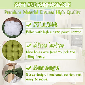 CAMAL Square Chair Pads for Dining Chairs Set of 2, Comfort and Softness Kitchen Chair Cushions with Ties, 16" x 16" Dining Chair Pads for Dining Chairs, Office Chair, Car, Floor, Patio (Orange)