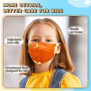 KN95 Masks Disposable for Kids, 5 Layer Protection 100 Pack Individually Wrapped KN95 Masks Children Size Breathable Adjustable Face Mask for Girl and Boy, Mascarillas para Niños Aged 4-12
