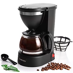 Mixpresso 5-Cup Drip Coffee Maker, Coffee Pot Machine Including Reusable & Removable Coffee Filter, Small Coffee Maker, 25 oz Electric Coffee Maker 650w Black Coffee Maker