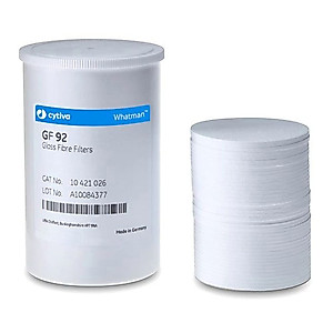 Whatman 10421030 Glass Microfiber Filter with Inorganic Binder, 27 s/100mL Flow Rate, Grade GF 92, 50mm Diameter (Pack of 200)